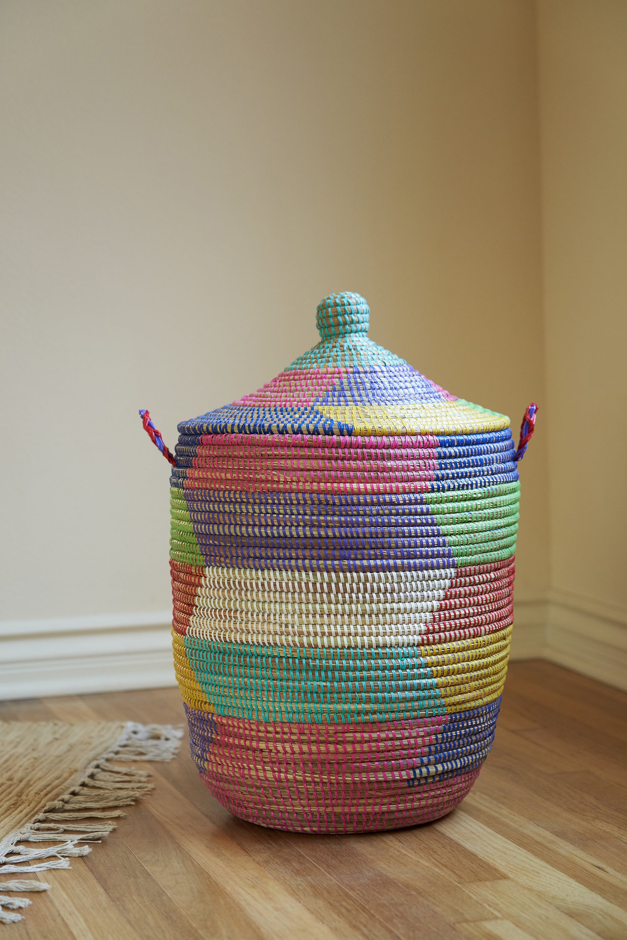Handwoven African Taya Storage Basket with Lid | Expedition Subsahara