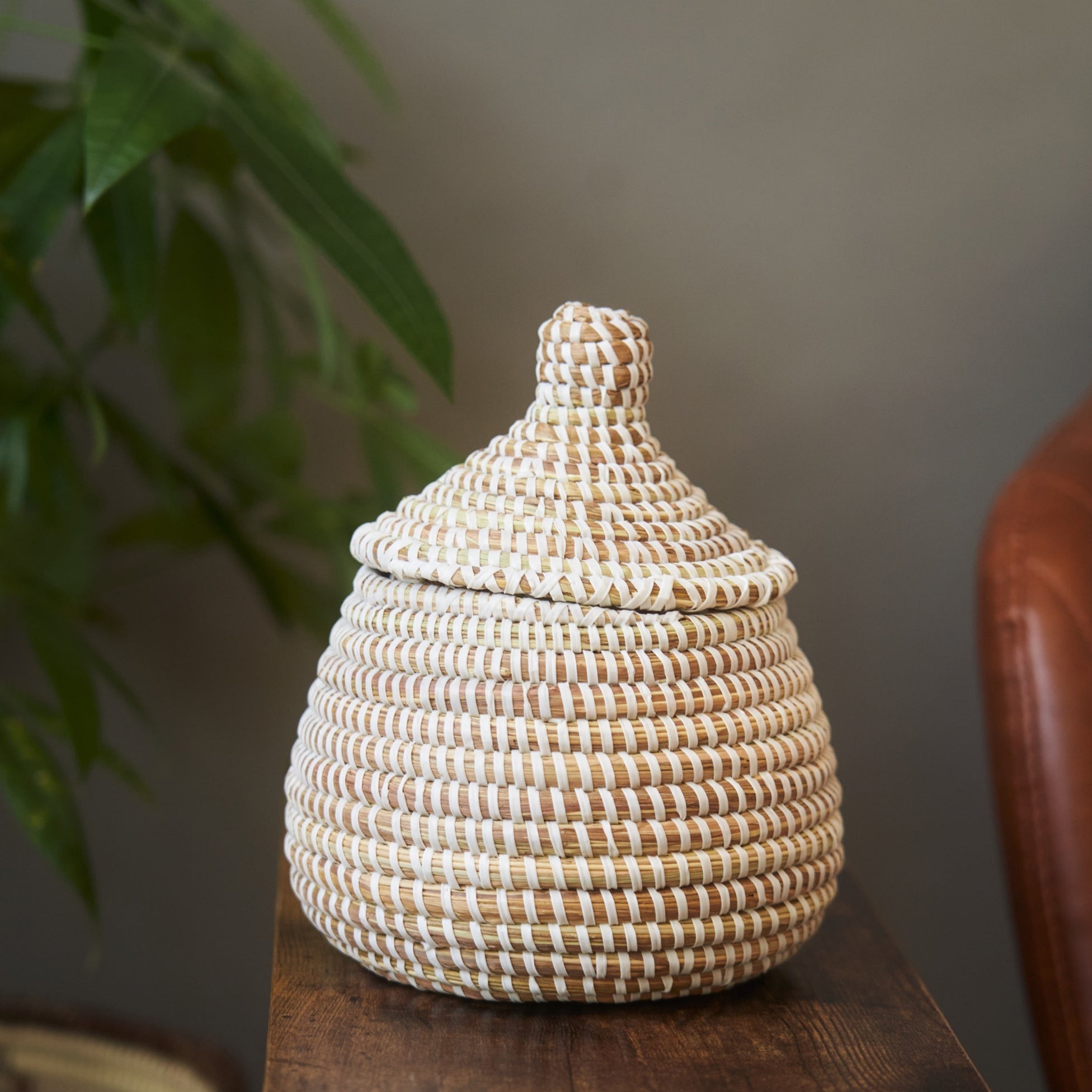 The White Wishing Basket – Handwoven African Storage Basket with Lid ...