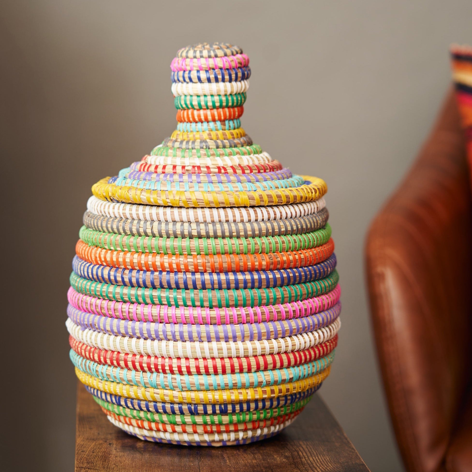 The Wishing Basket – Handwoven African Storage Basket with Lid ...