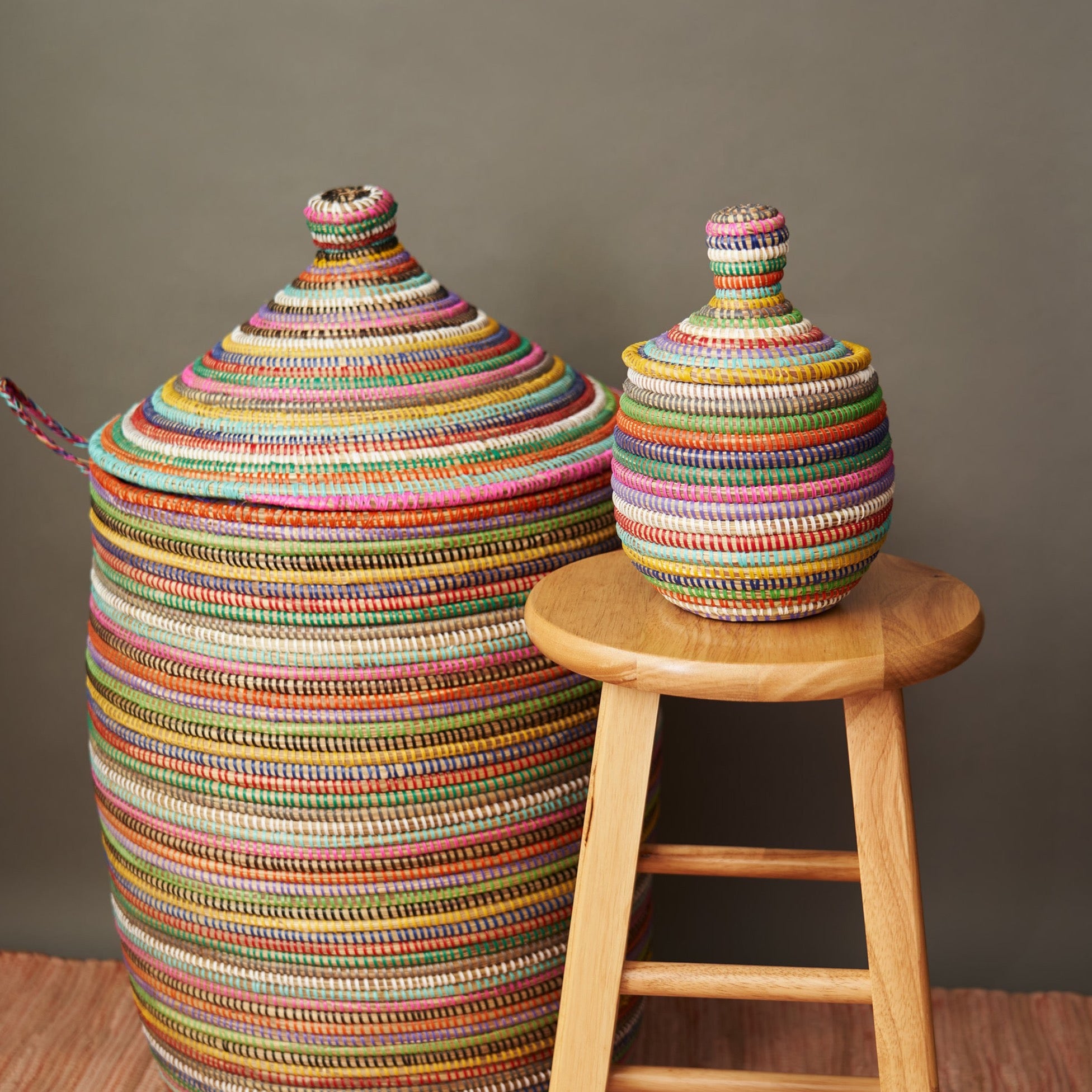 The Wishing Basket – Handwoven African Storage Basket with Lid ...