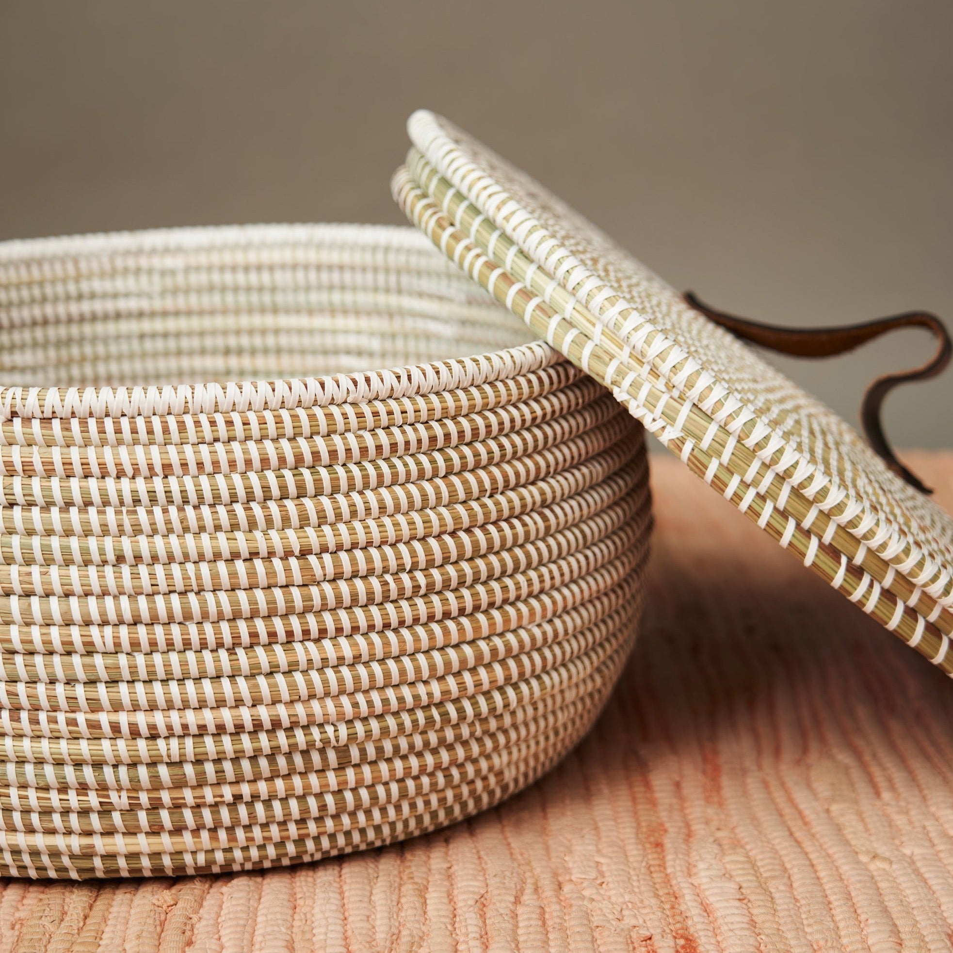 Adia Lidded Basket – Handcrafted African Storage Basket