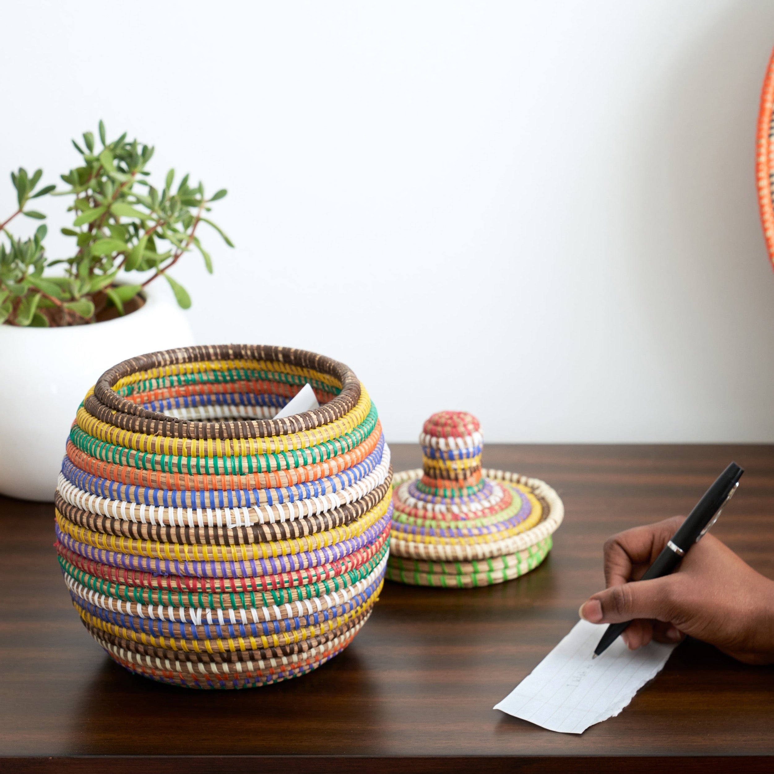 The Wishing Basket – Handwoven African Storage Basket with Lid ...