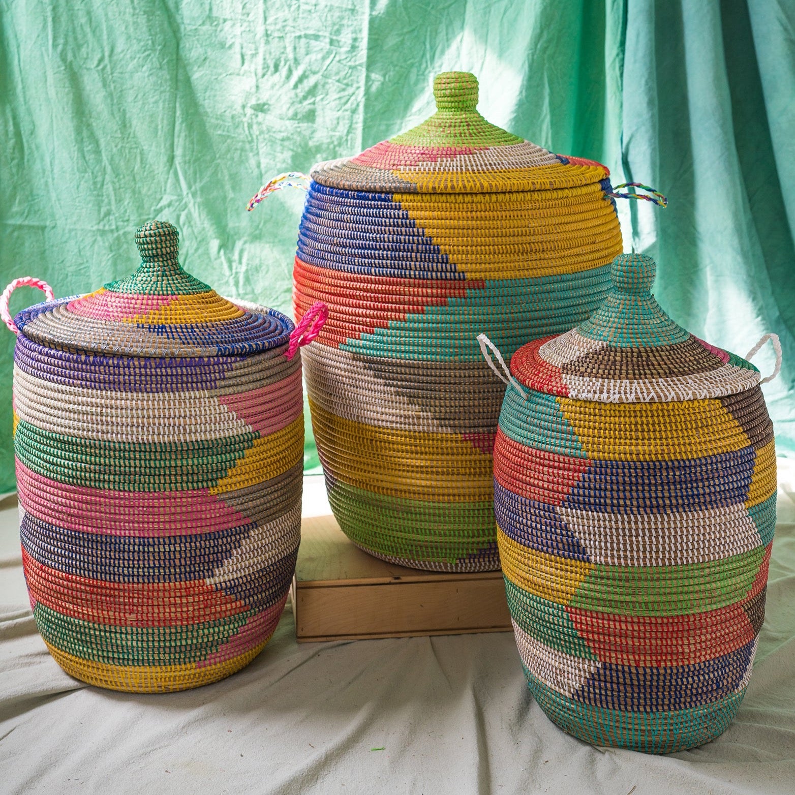 Handwoven African Taya Storage Basket with Lid | Expedition Subsahara