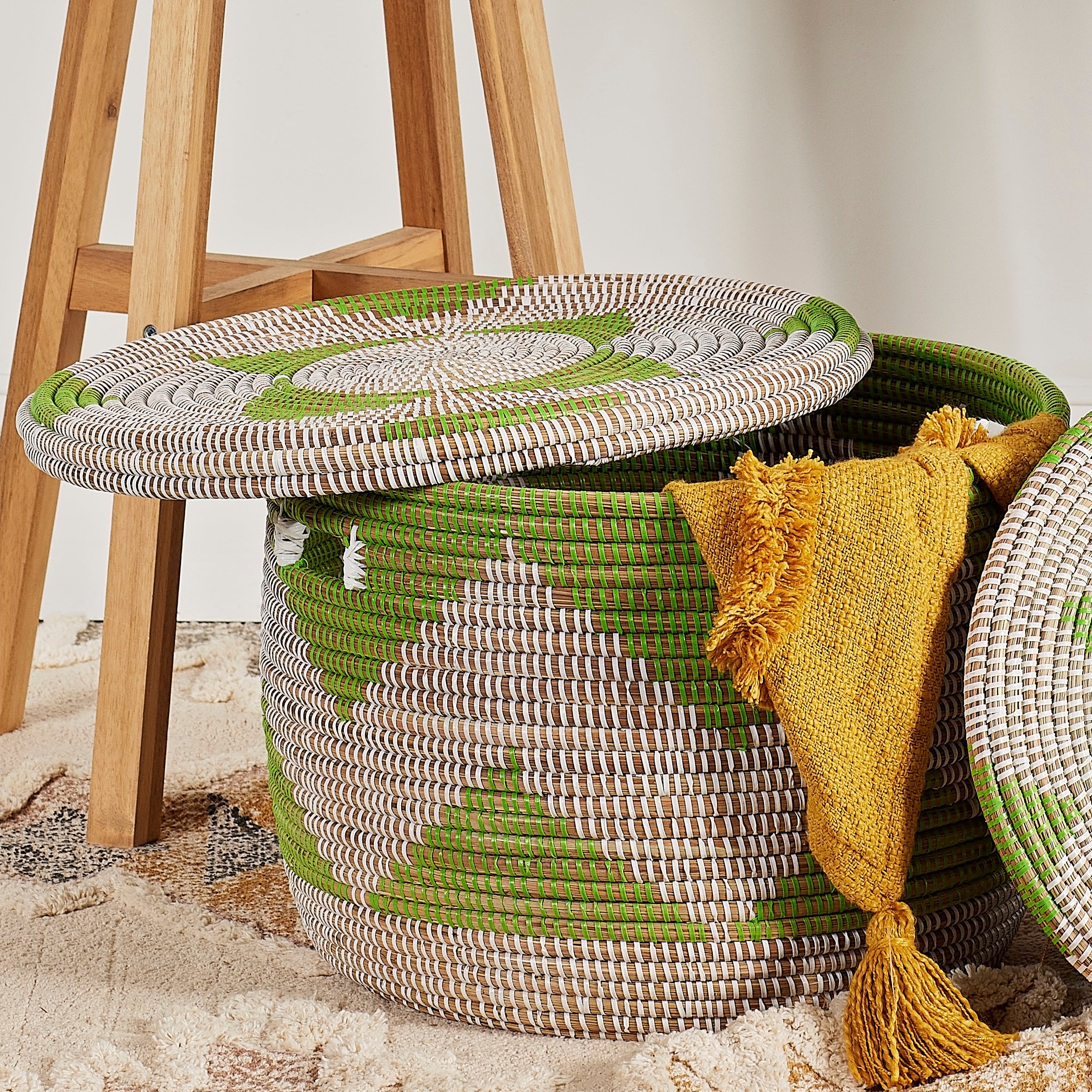 Faaiza Lidded Storage Basket – Handwoven African Organizer | Expedition ...